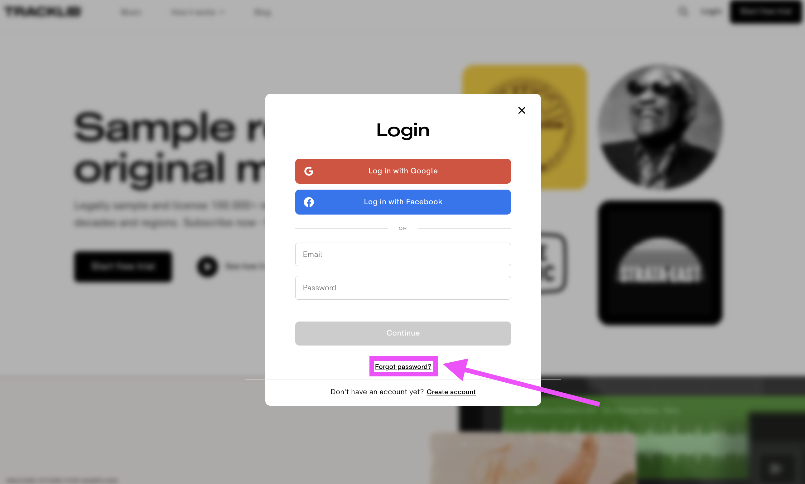 I've forgotten my password, how do I reset it? – Tracklib